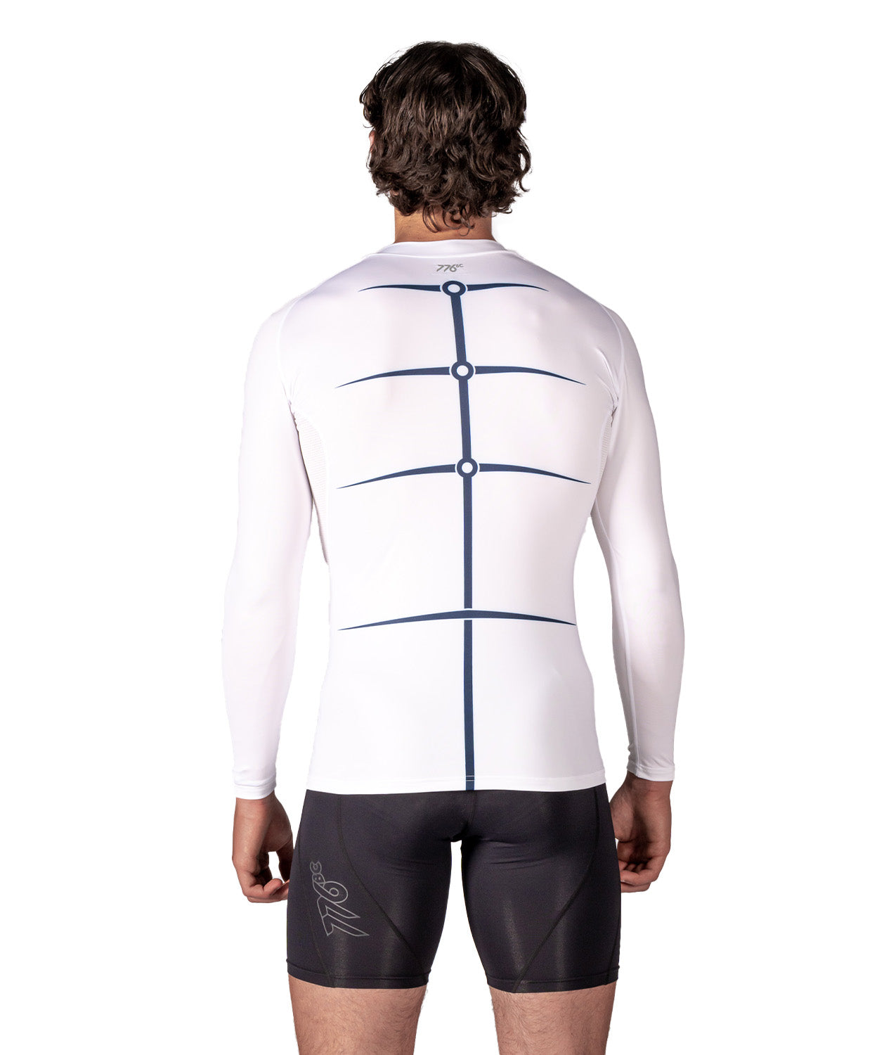Men's Motion Pro LS Base Layer - White/Navy – 776BC International